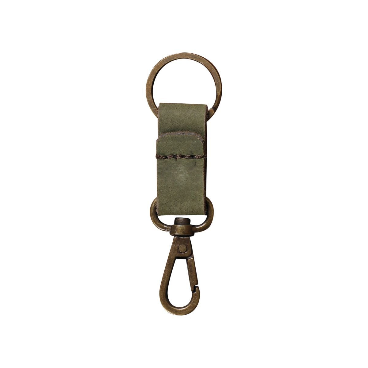 Leather Keychain Sturdy Style- Olive Green